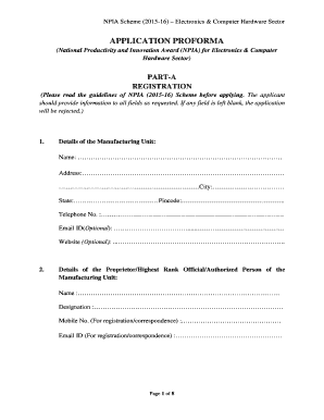 Fillable Online npcindia gov application proforma - National ...