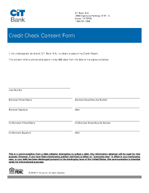 Fillable Online CIT Credit Check Consent Form Fax Email Print - pdfFiller