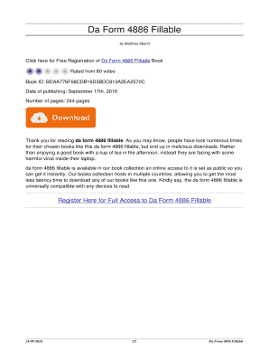 Da 4886 - Fill Online, Printable, Fillable, Blank | pdfFiller