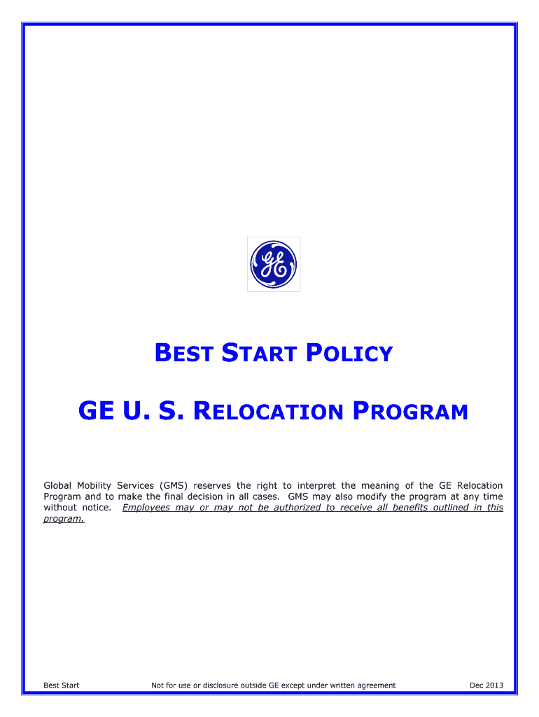 Fillable Online GE U. S. RELOCATION P - Amazon Web Services Fax Email ...