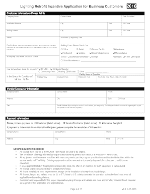 Fillable Online BES Commercial Retrofit Lighting Rebate Application ...