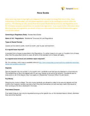 Fillable Online Nova Scotia - tenantscore.ca Fax Email Print - pdfFiller