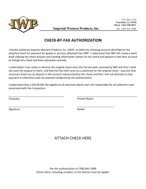 Fillable Online check-by-fax authorization attach check here - Imperial ...