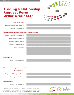 Fillable Online Trading Relationship Request Form Order Originator Fax ...