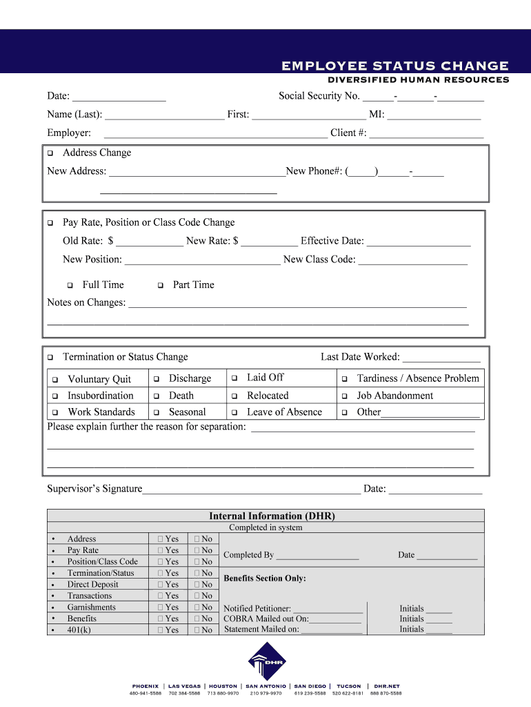 Fillable Online Employee Change Form - Academy Fire Protection Fax Email Print - pdfFiller