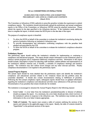 Fillable Online ncaa GUIDELINES FOR COMPLETING PRELIMINARY AND ANNUAL ...