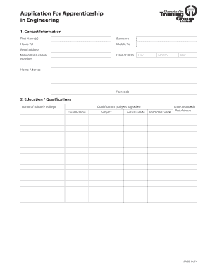 Fillable Online get-trained Application For Apprenticeship in Engineering - ... - get-trained ...