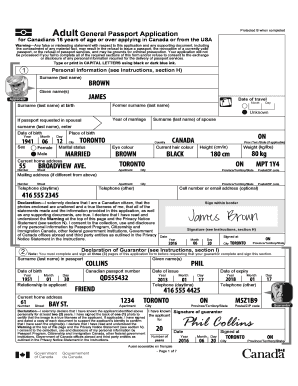 Fillable Online See a sample completed application - Canadian Passport ...