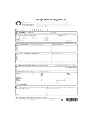 Fillable Online johnmay co Change of landlord/agent form. Tenancy forms ...