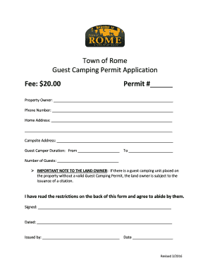 Fillable Online Application-Guest Camping Permit Fax Email Print ...