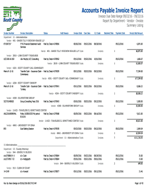 Fillable Online Accounts Payable Invoice Report - ... Fax Email Print ...