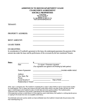 Fillable Online TENANT- Co-signer form.doc Fax Email Print - pdfFiller