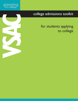 Fillable Online vsac College Admissions Toolkit - Vermont Student ...