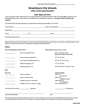 Fillable Online Date Flyer Request Received: Fax Email Print - pdfFiller