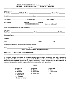 Fillable Online aircraft reg.pdf. Aircraft Registration Form Fax Email ...