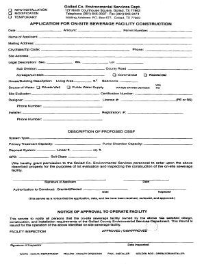 Fillable Online Septic Permit Application - tools.cira.state.tx.us Fax ...