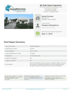 Fillable Online Citizens Roof Inspection Form Fax Email Print - pdfFiller