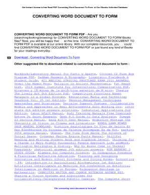 Fillable Online Converting Word Document To Form. Converting Word ...