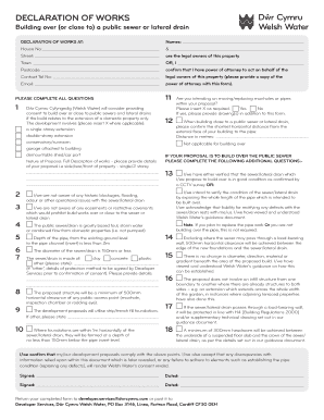 Fillable Online Declaration form - Building over or close to a public ...