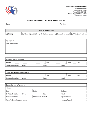 Fillable Online Public Works Permit - March Joint Powers Authority Fax Email Print - pdfFiller
