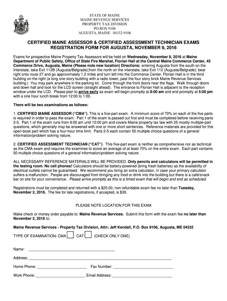 Fillable Online CMA registration form template - Maine.gov Fax Email ...
