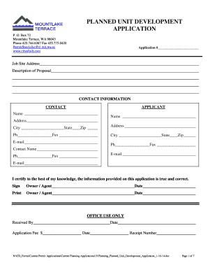 Fillable Online planned unit development application - Mountlake ...