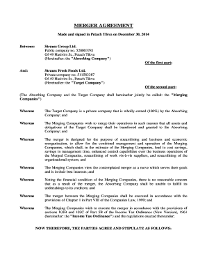 Merger Agreement Pdf | pdfFiller