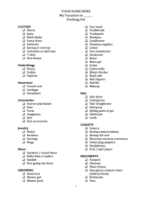 Fillable Online Packing list template Fax Email Print - pdfFiller