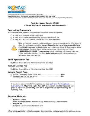 Fillable Online broward Certified Motor Carrier (CMC) License ...