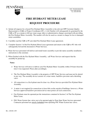 Fillable Online opp psu fire hydrant meter lease request procedure ...