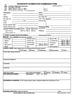 Fillable Online ISU VDL submission form Fax Email Print - pdfFiller