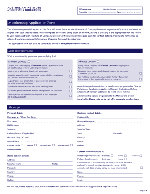 Fillable Online Membership criteria - aicd.companydirectors.com.au Fax Email Print - pdfFiller