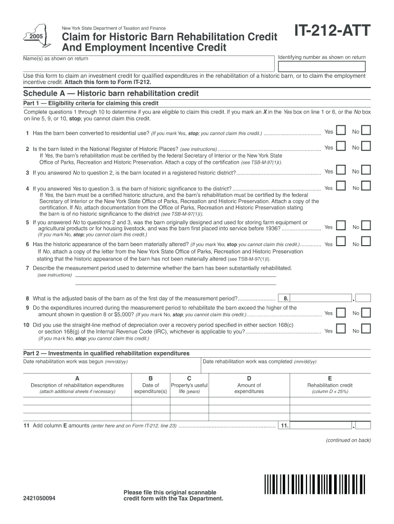 Fillable Online tax ny IT-212-ATT (Fill-in) Fax Email Print - pdfFiller