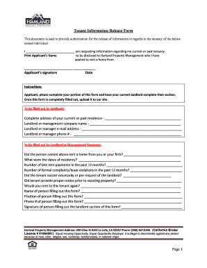 Fillable Online Tenant Information Release Form.docx revised Fax Email ...