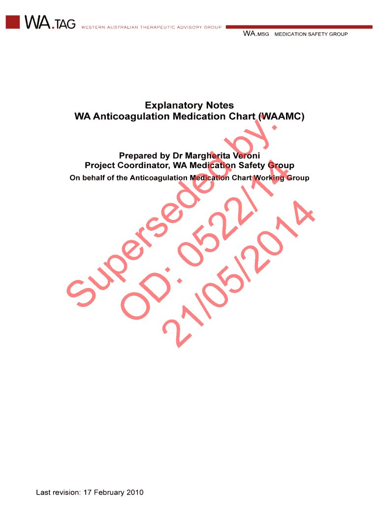 Fillable Online health wa gov Explanatory notes - WA Anticoagulation ...