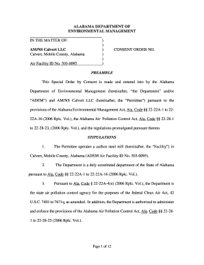 Fillable Online AM/NS Calvert LLC - Alabama Department of Environmental ...