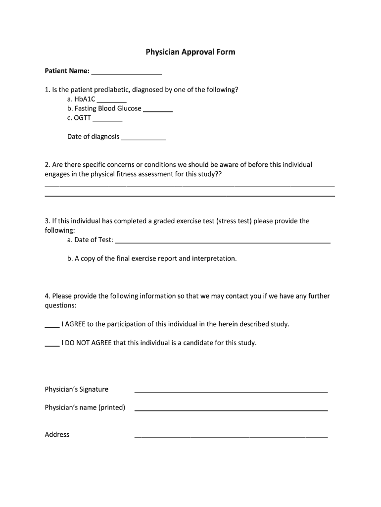 Fillable Online healthsci jmu Physician Approval Form Fax Email Print - pdfFiller