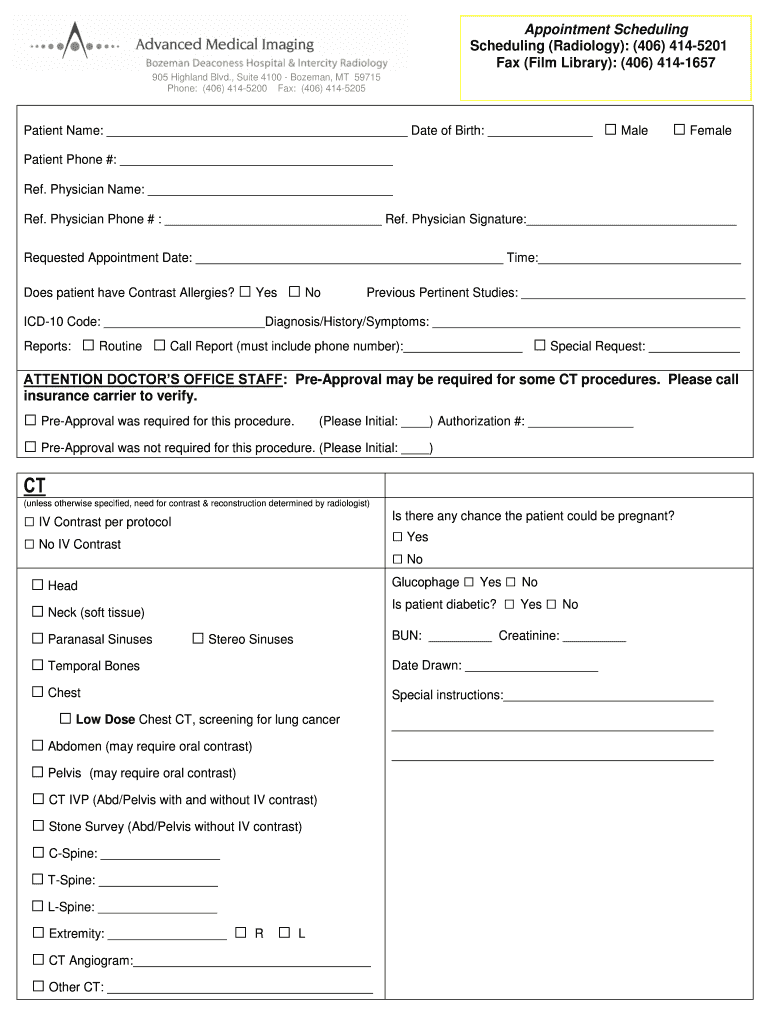 Fillable Online Appointment Scheduling Fax Email Print - pdfFiller