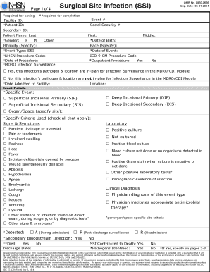 Fillable Online arkhospitals 57.120 Surgical Site Infection (SSI) form ...