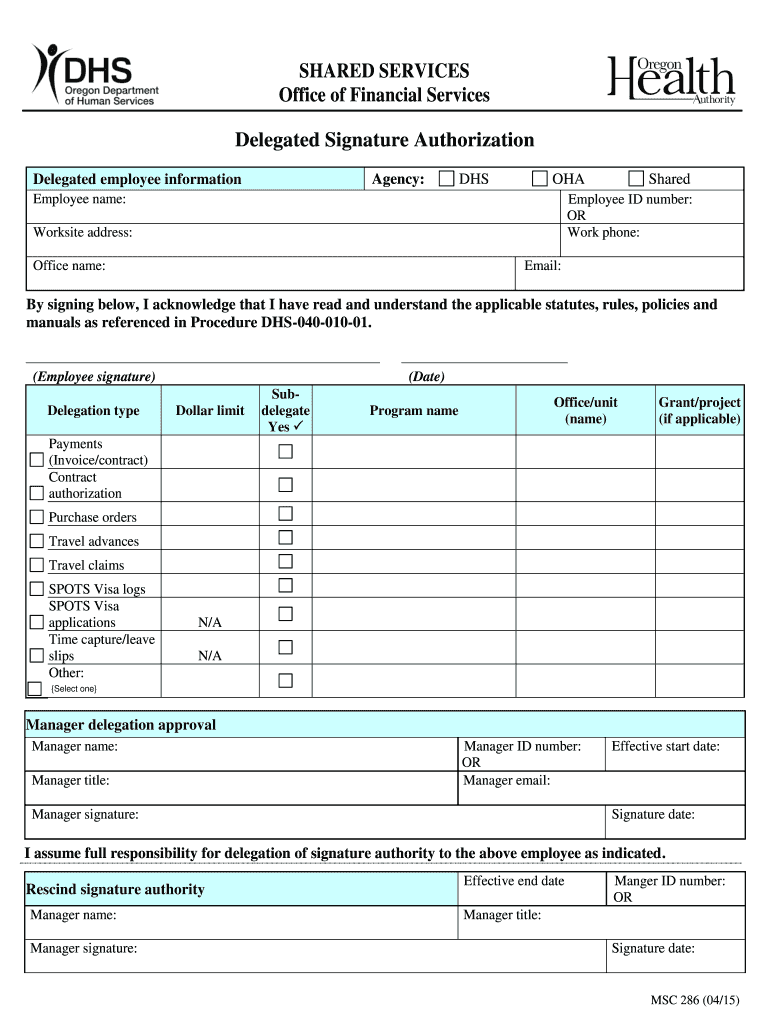 Fillable Online apps state or Delegated Signature Authorization. MSC ...
