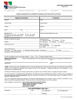 Fillable Online Medical Waste Management Plan Template - Kern County ...