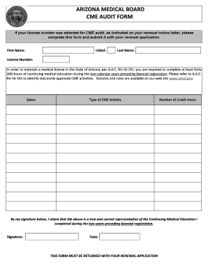 Fillable Online azmd MD CME Audit Form Fax Email Print - pdfFiller