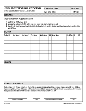 Fillable Online Annual ReCertification of No New Moves (ARC) (pdf ...