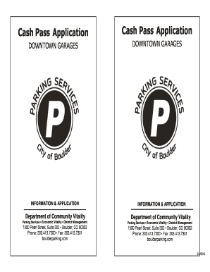 Fillable Online Cash Pass Application Cash Pass Application Fax Email ...