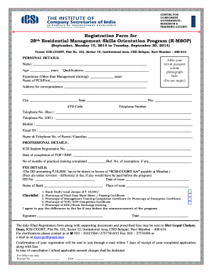 Fillable Online icsi Registration Form for - ICSI - icsi Fax Email ...