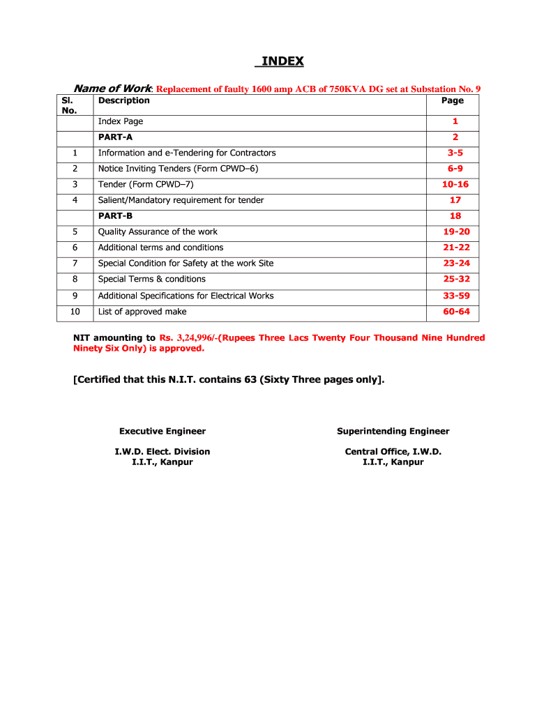 Fillable Online iitk ac INDEX www.iitk.ac.in - iitk ac Fax Email Print ...