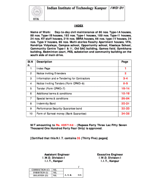 Fillable Online iitk ac Indian Institute of Technology Kanpur IWD/D1 ...