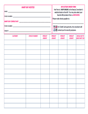 Mary Kay Order Form - Fill Online, Printable, Fillable, Blank | pdfFiller