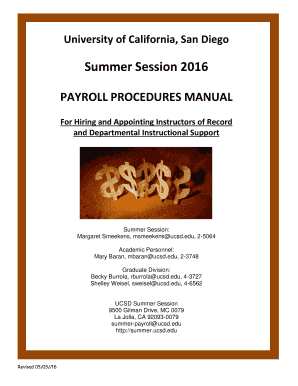 Fillable Online summer ucsd PAYROLL TIMETABLE - summer ucsd Fax Email ...