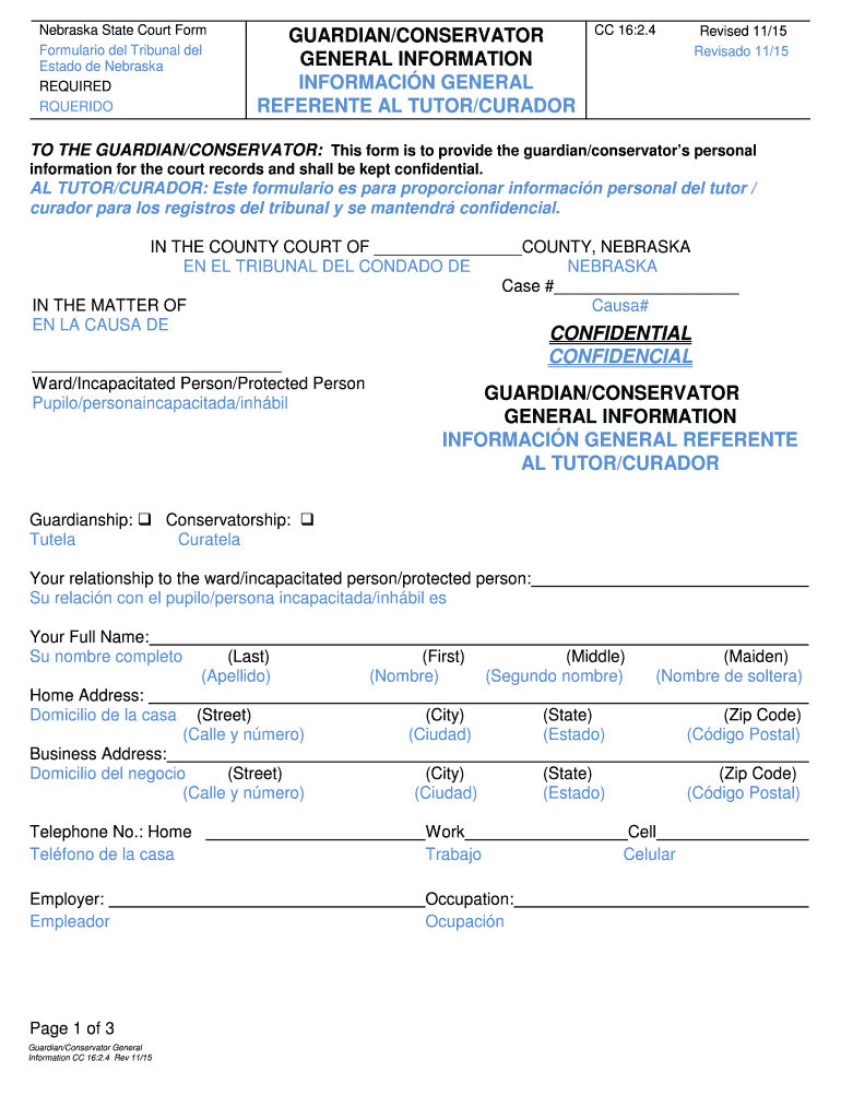 Fillable Online guardian/conservator general information informaci n ...